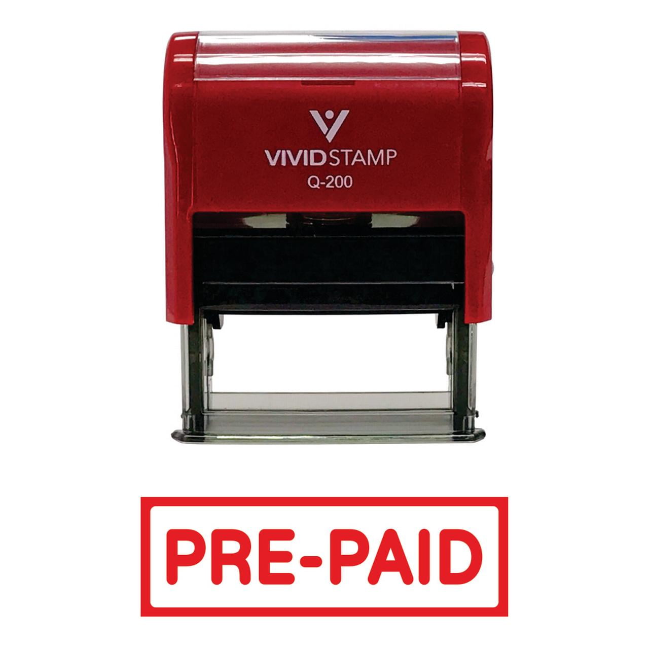 Vivid Stamp Pre-Paid Self-Inking Office Rubber Stamp (Red) - Medium ...