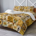 4 Piece Duvet Cover Set Twin, Country Star Bee Gnome Sunflower Soft ...
