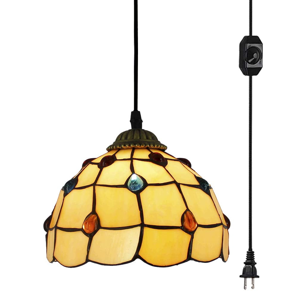 Click here for Fsliving Swag Plug-In Tiffany Chandelier Handmade... prices