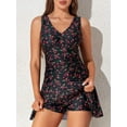 Summer Mae Plus-Size Women's V-Neck Swim Dress Swimsuit with Shorts and ...