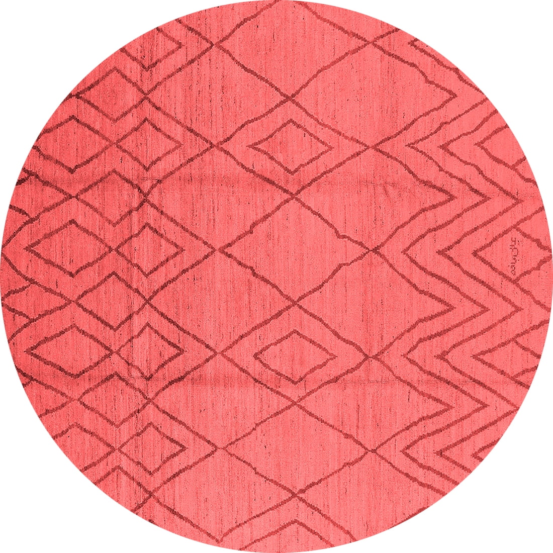Ahgly Company Indoor Round Solid Red Modern Area Rugs, 8' Round ...