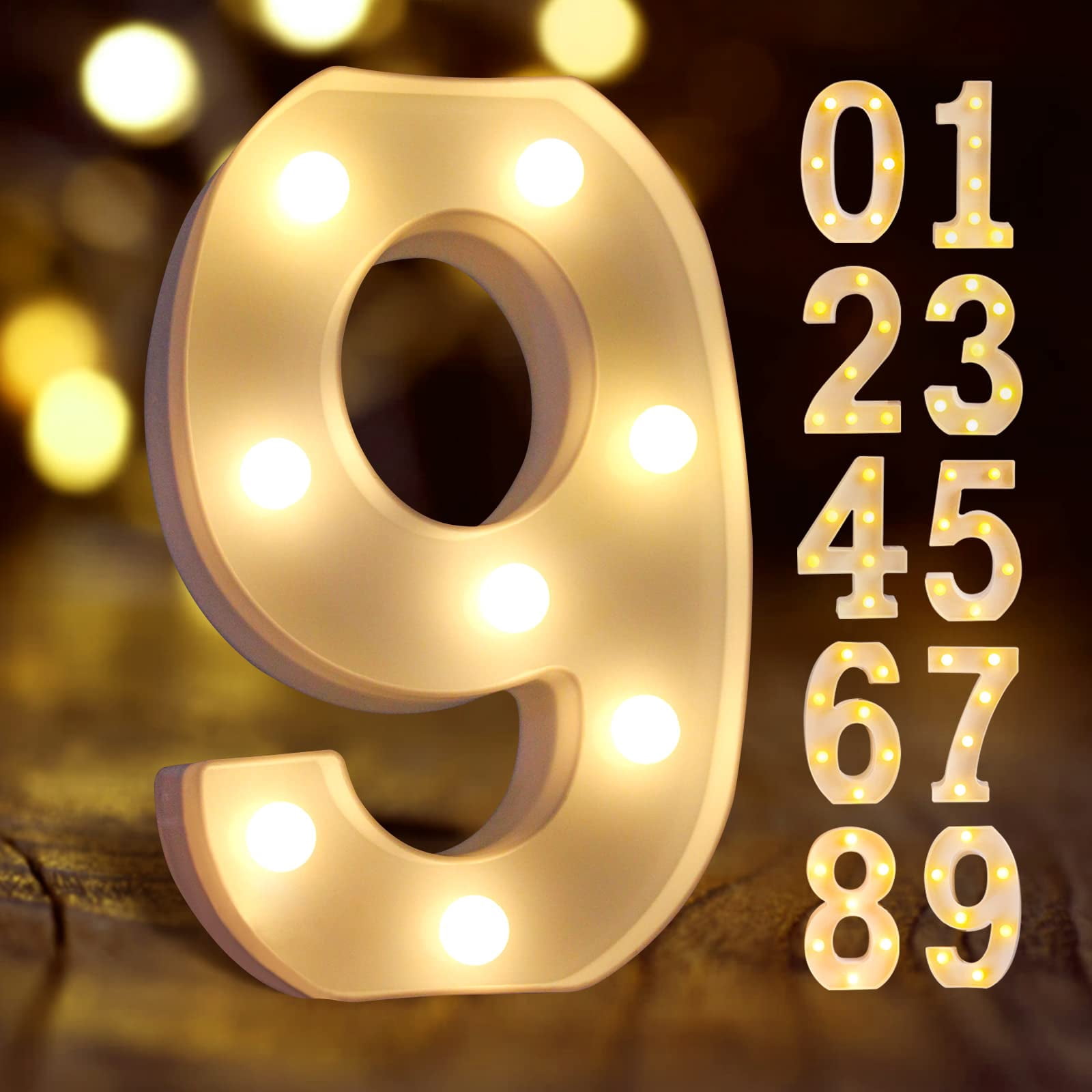 Larger Led Light Up Numbers, Decorative Number Lights Sign for Night ...