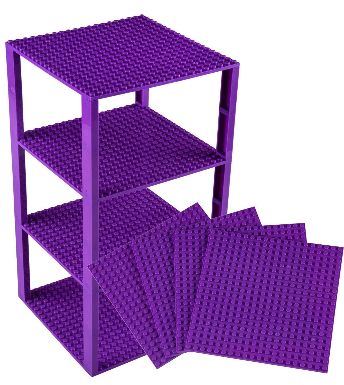 Premium Purple Stackable Base Plates - 4 Pack 6" x 6" Baseplate Bundle ...