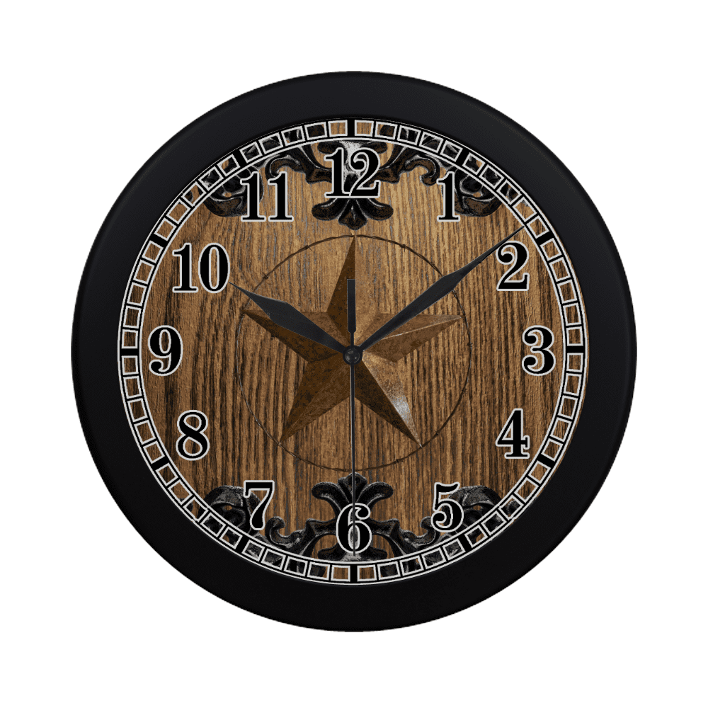 SUNENAT Western Texas Star on Vintage Iron Frame On Wooden Wall Modern ...