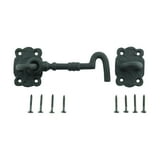 Renovators Supply Door Latch Lock 5.5" Black Wrought Iron Hook and Eye ...