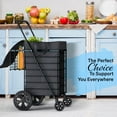 Shopping Cart w/Waterproof Basket Liner & 360° Swivel Wheels | Foldable ...