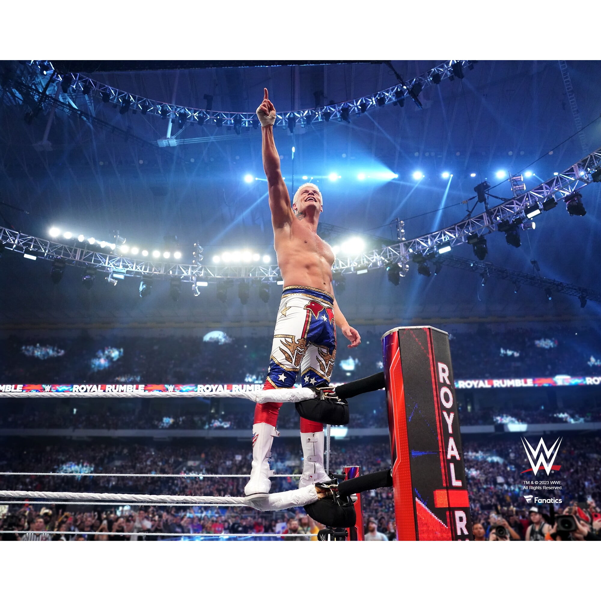Cody Rhodes Wwe Unsigned 2023 Royal Rumble Celebration Photograph