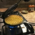 Cast Iron Waffle Maker, Two Piece Hinged Non-Electric Waffle Iron for ...