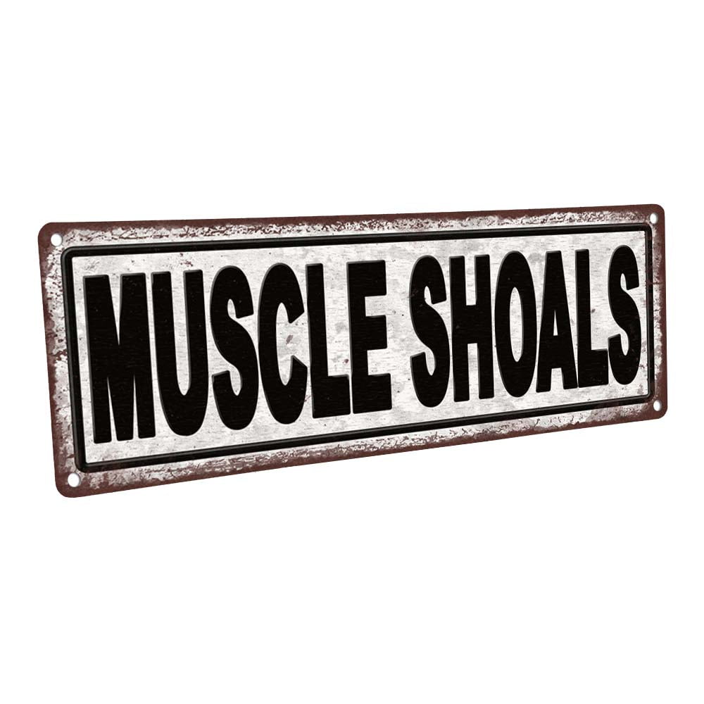 Outdoor Muscle Shoals 4"x12" Metal Sign, Wall Décor for Home and Office ...