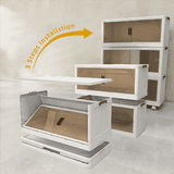 172 QT Foldable Storage Box with Clear Door, 3-Tier Large Capacity ...