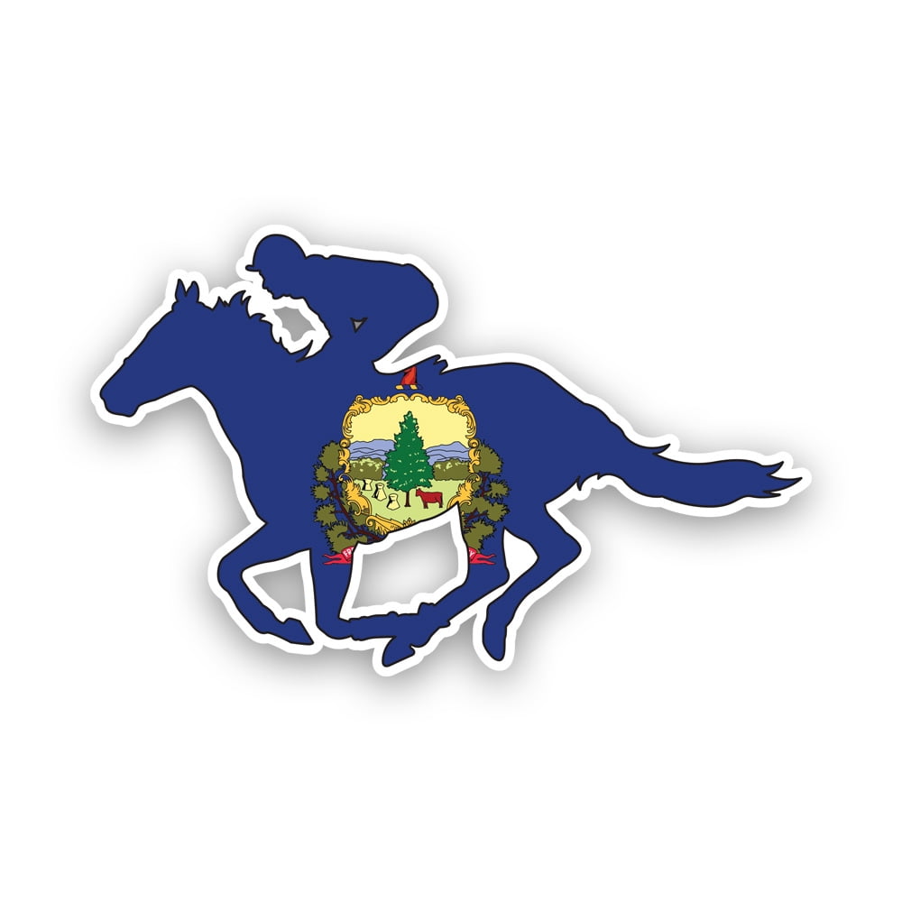 Vermont VT Horse Racing State Flag Sticker Decal - Self Adhesive Vinyl ...