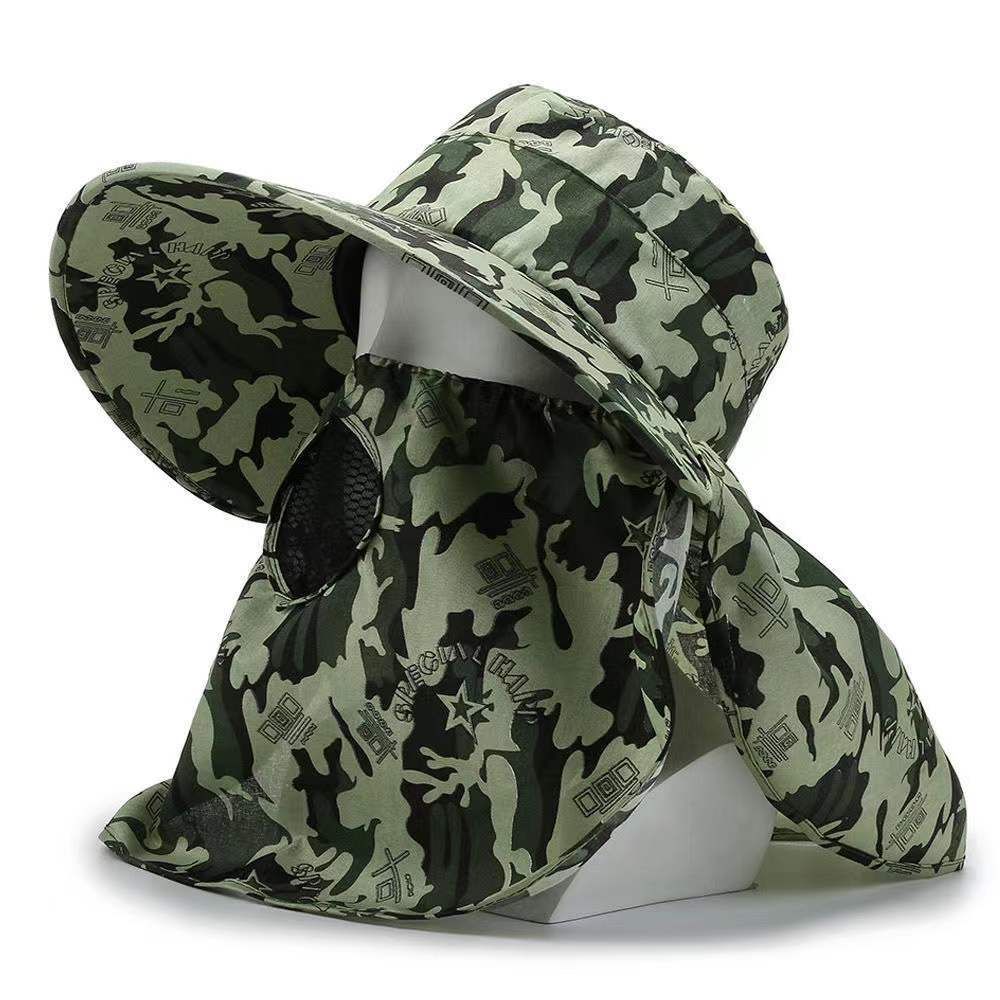 Outdoor Cover Face Neck Cycling Wide Brim Quick-drying Sun Hat Bucket ...