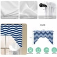 Abstract Waves Swag Curtain Valance for Windows, Stripes Navy Blue ...