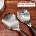 304 Stainless Steel Rice Spoon with Wooden Handle, Stand-Up Design for ...