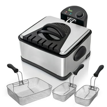 Presto GranPappy Indoor Odorless Kitchen Electric Deep Fryer Ceramic ...