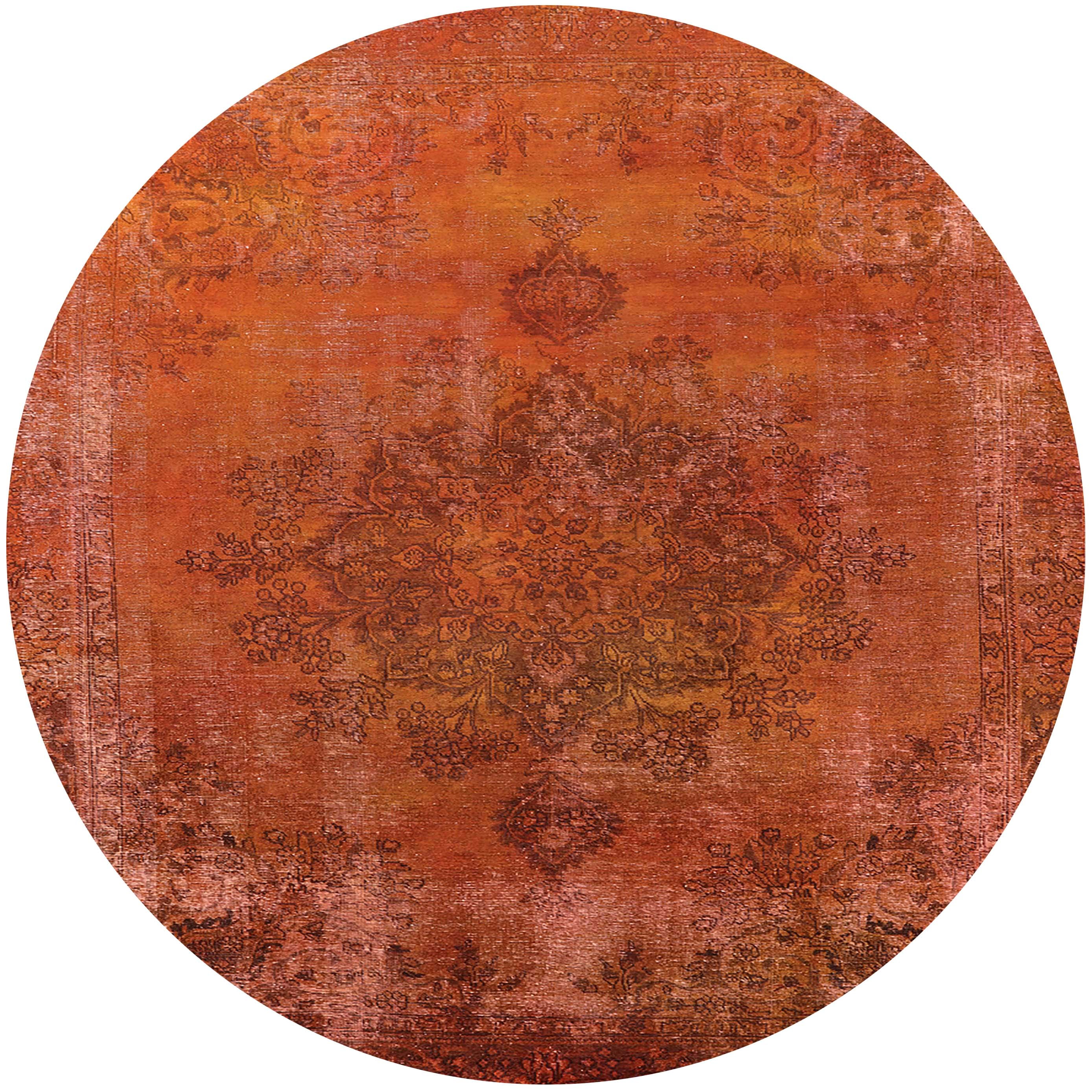 Ahgly Company Indoor Round Mid-Century Modern OrangeRed Orange Oriental ...