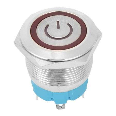 Self-Reset Switch, Push Button Switch 22mm Stainless Steel 4 Pins Metal ...