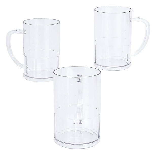 Clear Plastic Mugs - 12 Pieces - Walmart.com