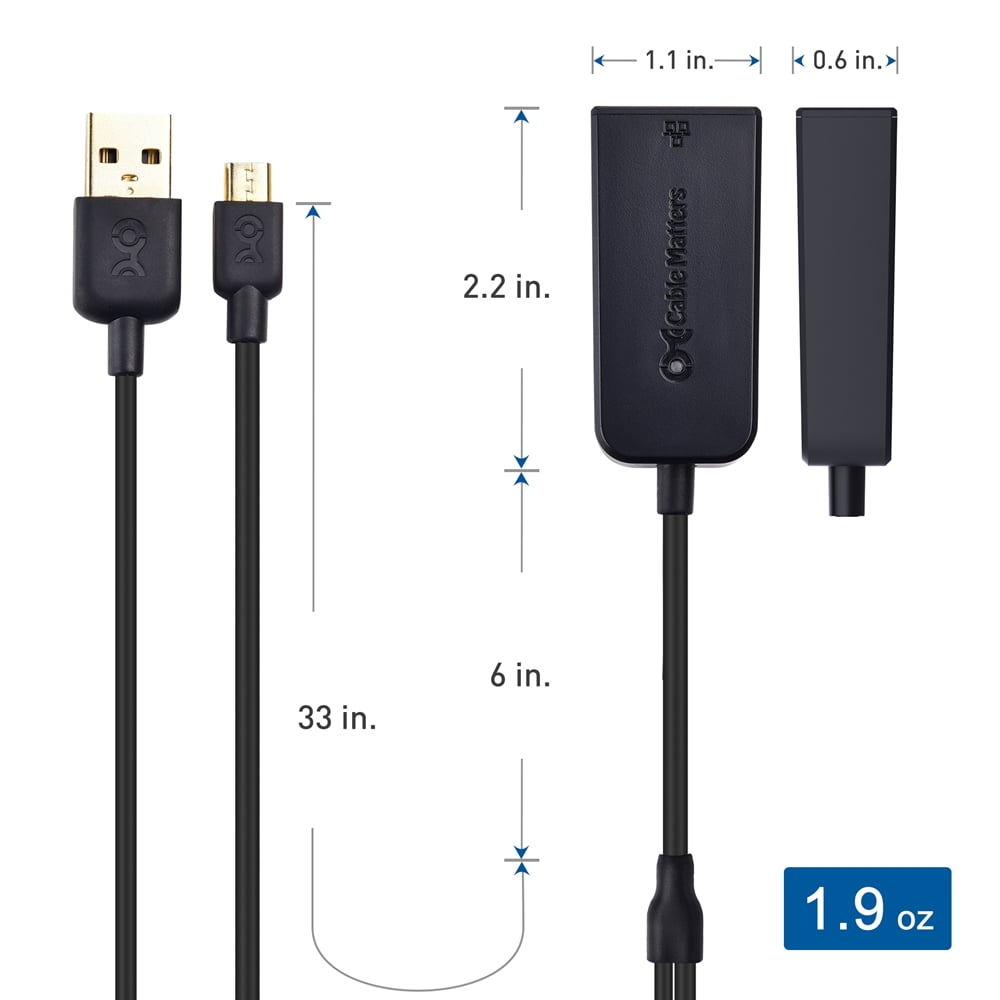 Buy Cable Matters Micro USB to Ethernet Adapter Up to 480Mbps for ...