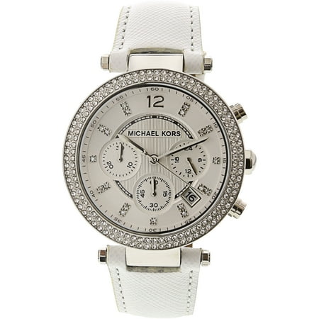 Michael Kors Women's Parker MK2277 Silver Leather Japanese Quartz ...