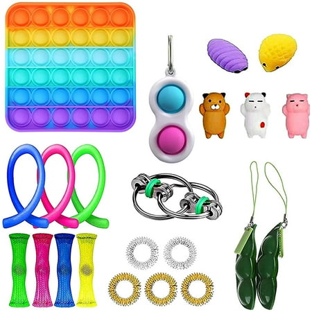 22pcs Fidget Toys Set Sensory Toys Pack for Kids Adults Simple Dimple Figetget Toys Stress ...