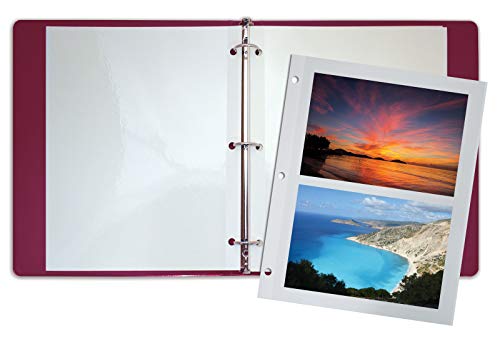 50 Count Photo Mounting Sheets, 11 x 9 Inches, Double-Sided, 3-Hole ...