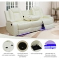 Multifunction Power Air Leather Recliner Sofa with LED Lights, Living ...