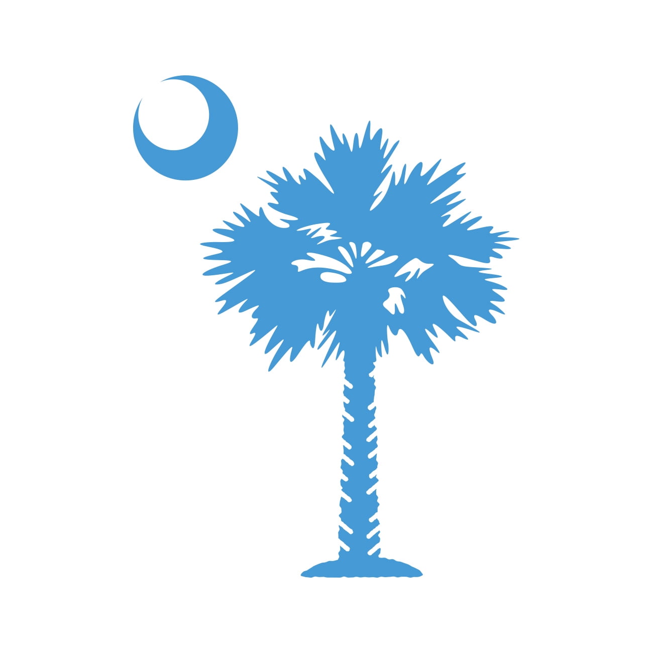 SC South Carolina Palmetto Tree Crescent Moon Sticker Decal Die Cut ...