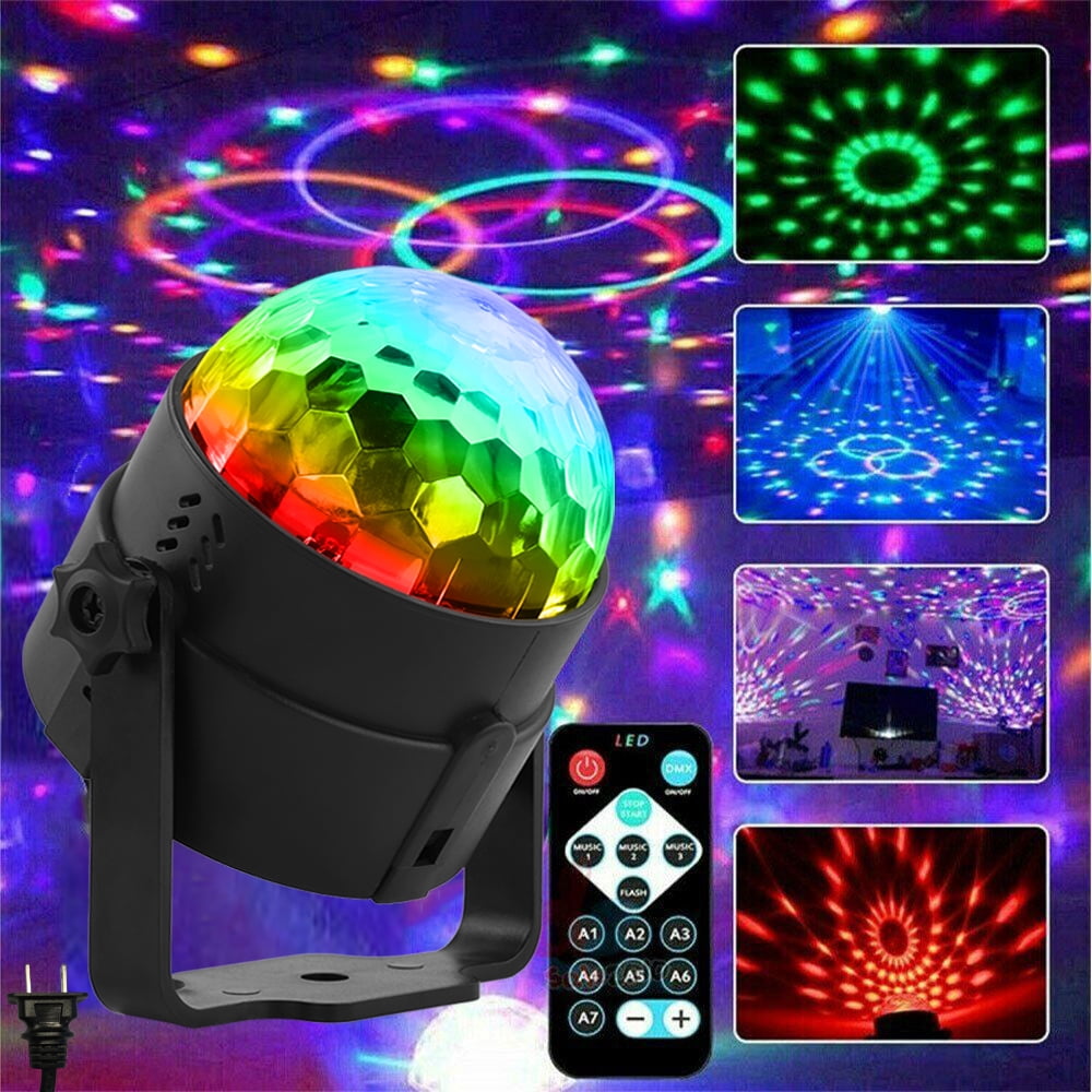 Disco Ball Light Sound Activated Party Lights w/ Remote DJ Lighting for ...