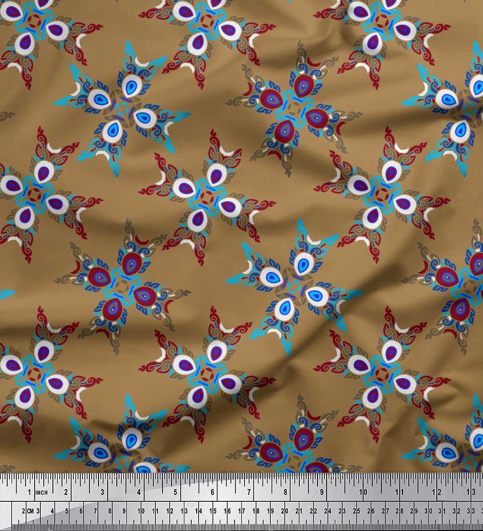 Soimoi Cotton Duck Fabric Tiles Moroccan Print Fabric by Yard 42 Inch ...