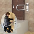 Toilet Grab Bar 30.3 Inch, Flip Up Grab Bar with Paper Holder, Polished ...