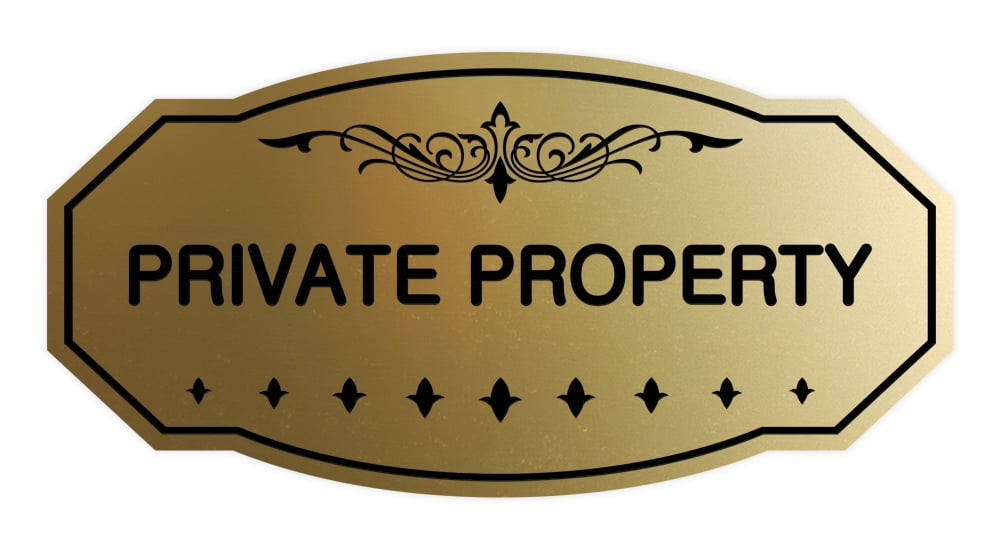 Victorian Private Property Sign (Brushed Gold) - Medium 4" X 8 ...