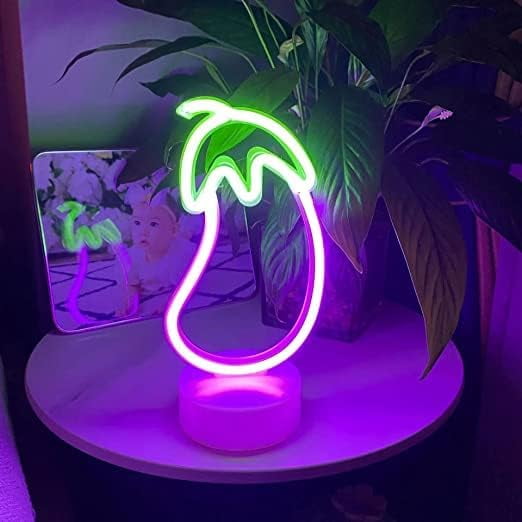 LINLIN Green Cactus Neon Light Sign, LED Neon Sign with Holder Base ...