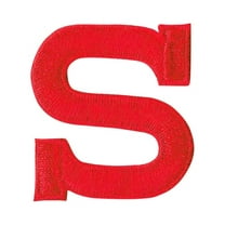Alphabet Letter - E - Color Red - 2" Block Style - Iron On Embroidered ...