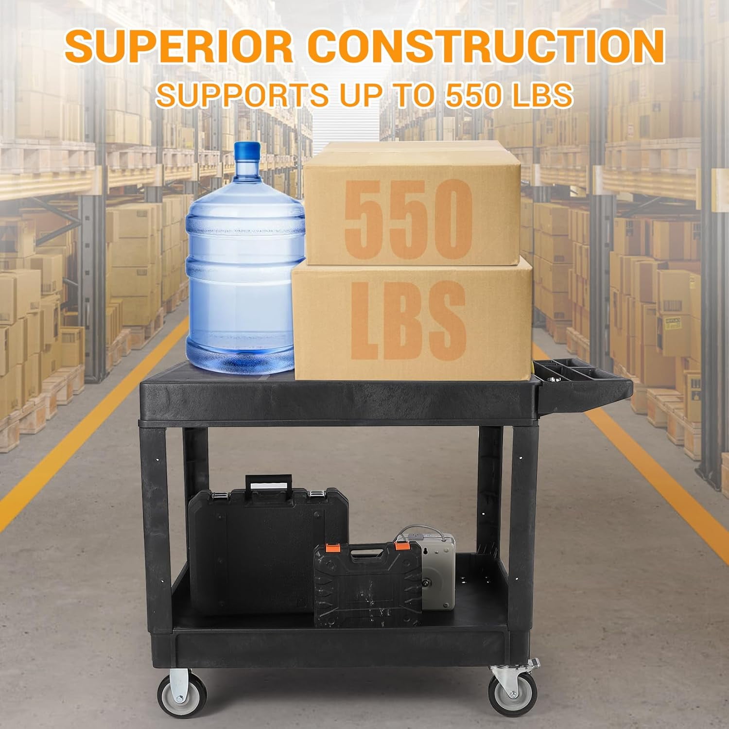 Click here for Ourlova Heavy Duty Plastic Utility Cart - 2 Tier S... prices