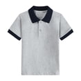 Boys & Girls Color Block Polo Shirt, Kids Short Sleeve Cotton Blend ...