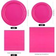 48 Pieces Hot Pink Party Supplies Solid Hot Pink Tableware Including 7 ...
