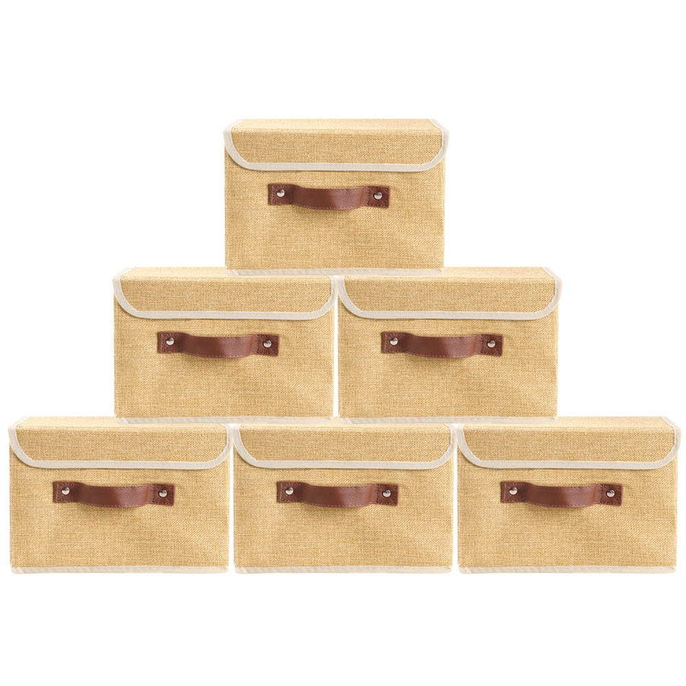 Foldable Fabric Storage Bin With Handle Lid Large Collapsible Box ...