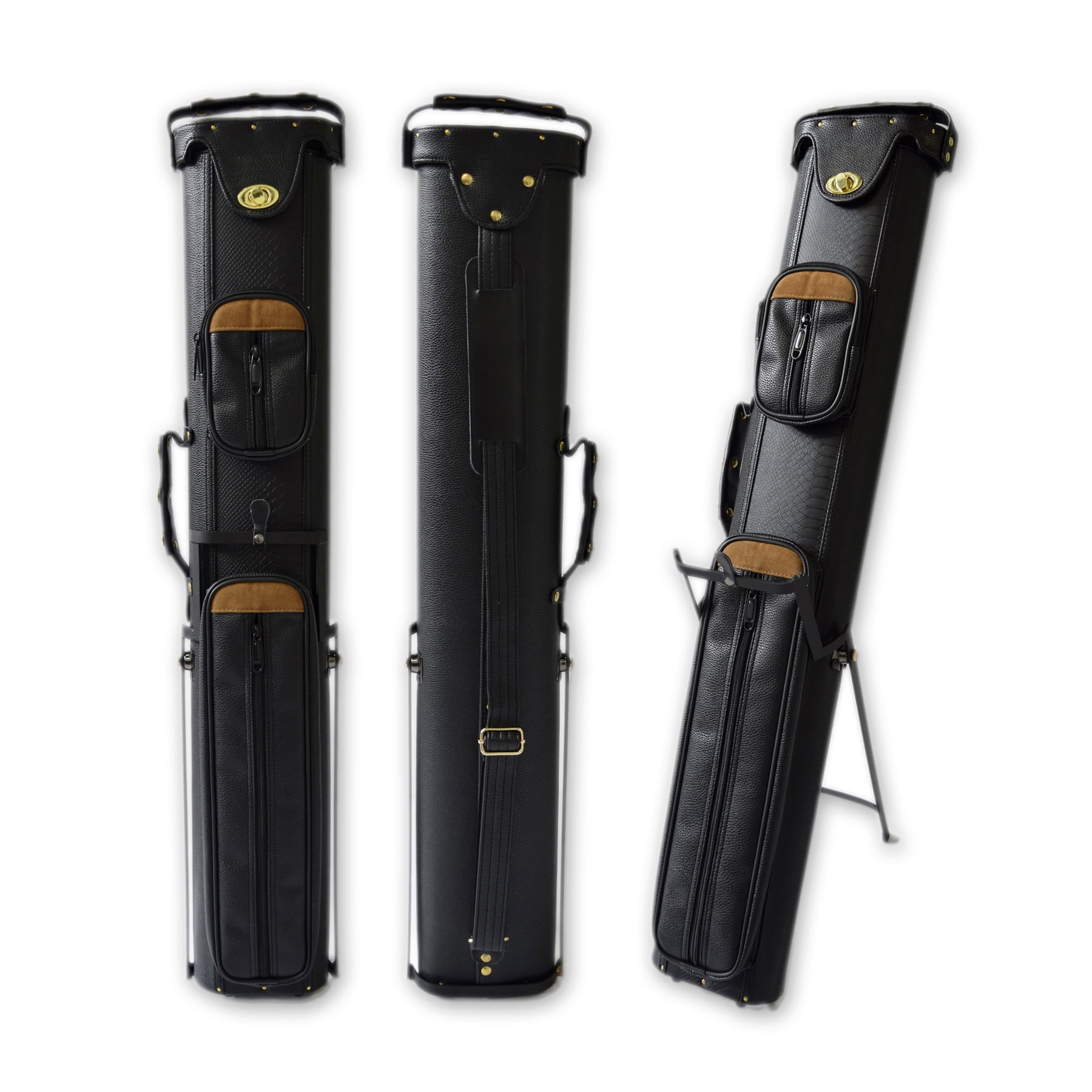 2x4 Hard Pool Cue Case 2B4S Billiard Stick Carrying Cue Case with Stand ...