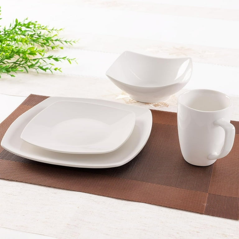 White Square Dinnerware Sets For 8 Melamine Square Dinner Set At