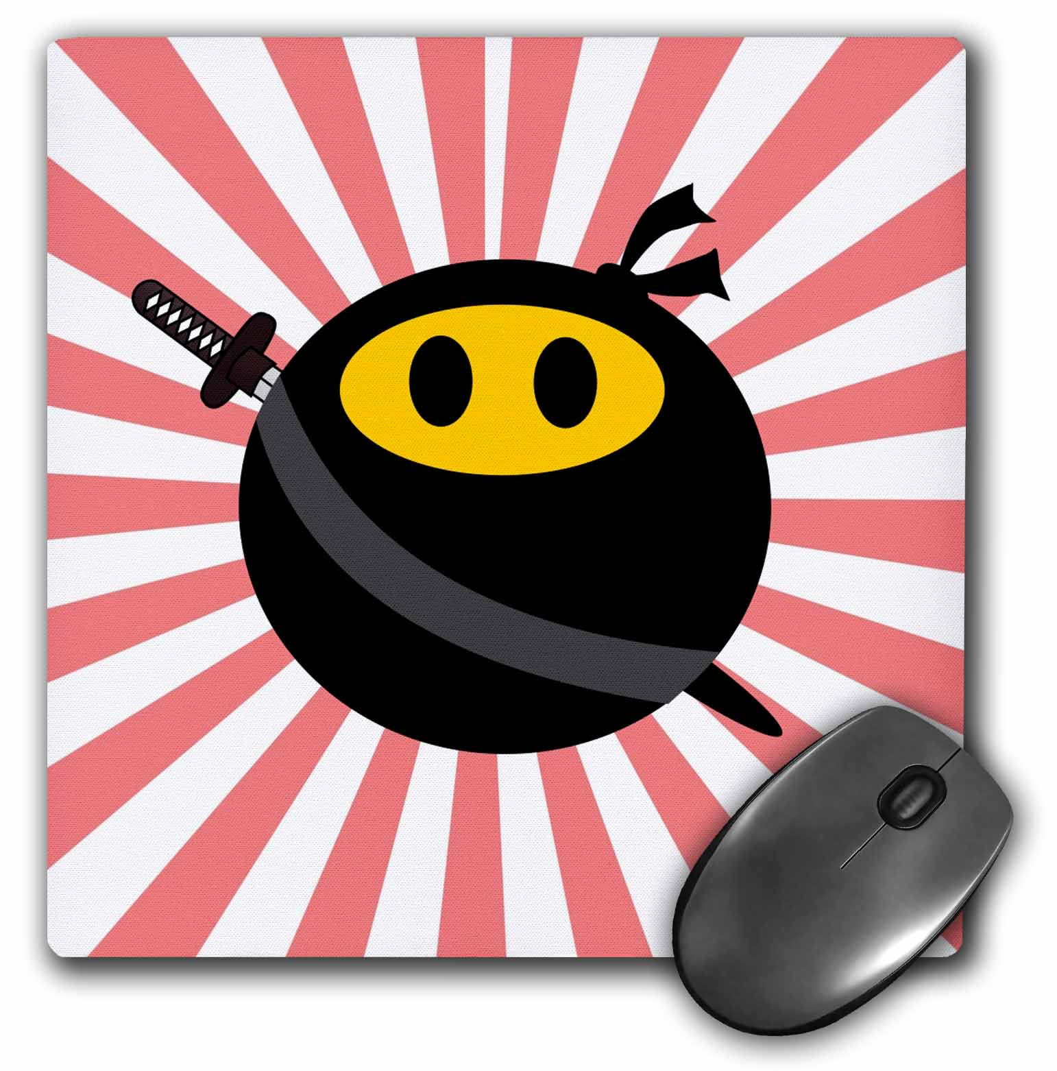 3dRose Ninja smiley face - masked yellow happy face - black mask and ...