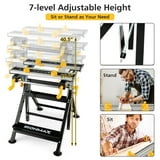 Gymax Folding Work Table Portable Workbench w/ Adjustable Height ...