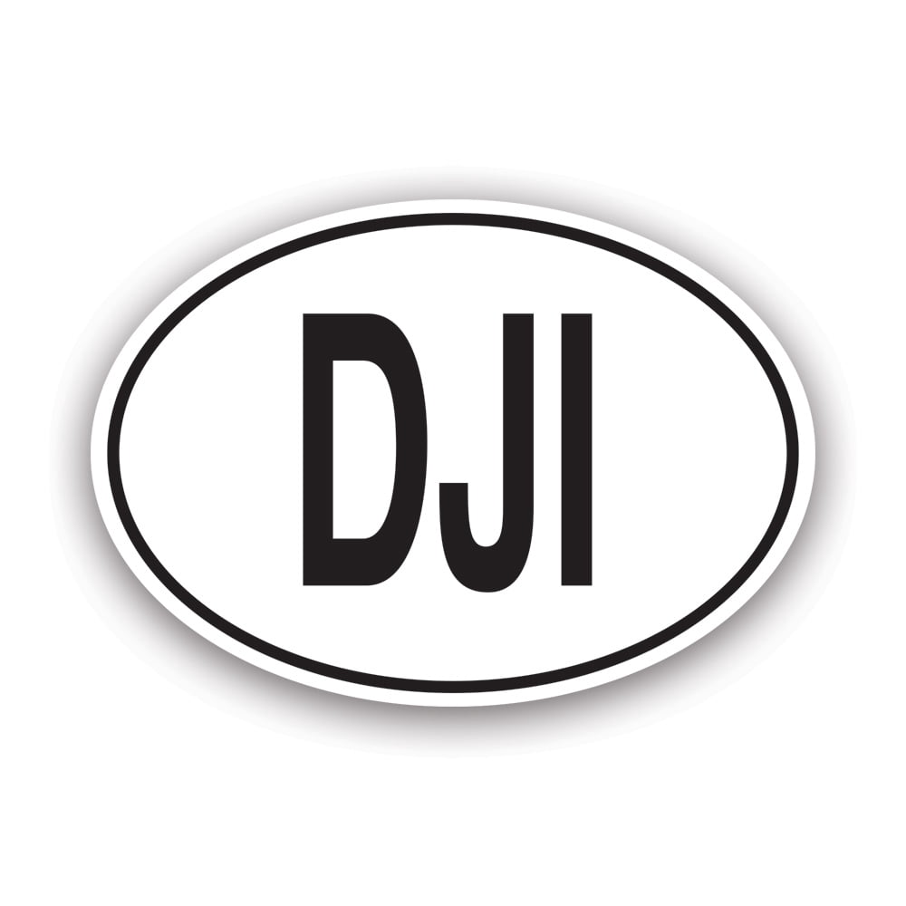 DJI Djibouti Country Code Oval Sticker Decal - Self Adhesive Vinyl ...