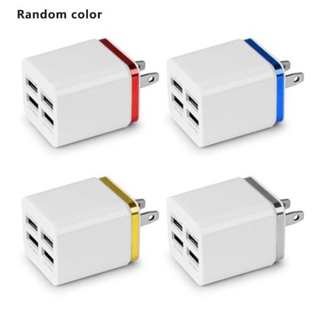 Workhet Charger 220V 4 USB Ports Charging Adapter Portable Travel ...