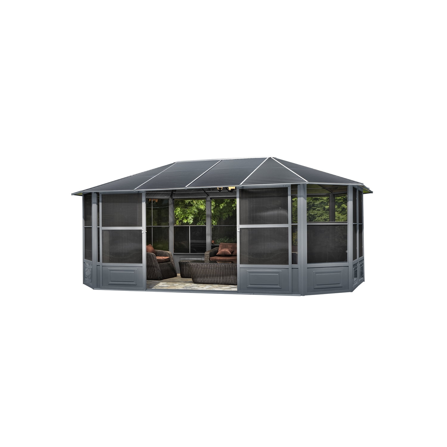 Gazebo Penguin Florence Solarium with Metal Roof 12 Ft. x 18 Ft ...