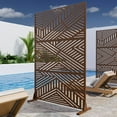 MAYEERTY 72" × 47" Outdoor Privacy Screen, Metal Decorative Screen ...