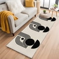 Abstract Geometric Runner Rug Non Slip 2x6 Modern Minimalist Black Line ...