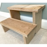 Classic Amish Reclaimed Wood Two-Step Stair / Step Stool. Natural ...