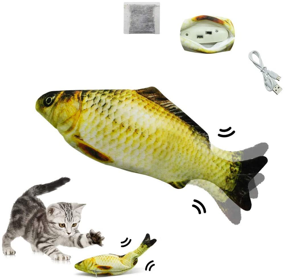 Cat Toy,Floppy Fish Cat Toys Interactive 11-Inch USB Charging,Flippity ...