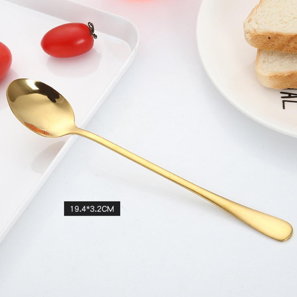 Naturalour Stainless Steel Ice Spoon Long Handle Coffee Spoon Stainless ...